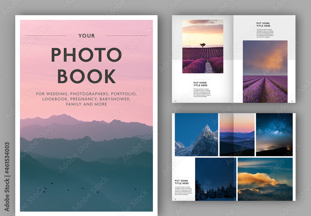 Photo Album Book Layout Stock Template | Adobe Stock