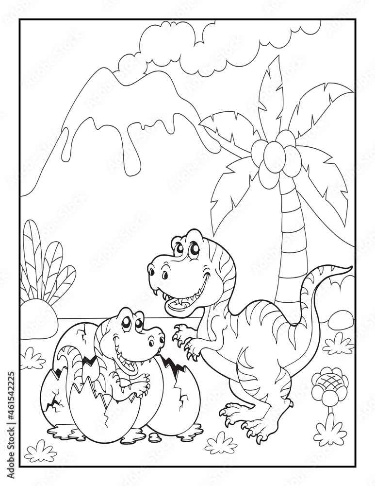 Dinosaur Coloring Book Pages for Kids. Coloring book for children ...