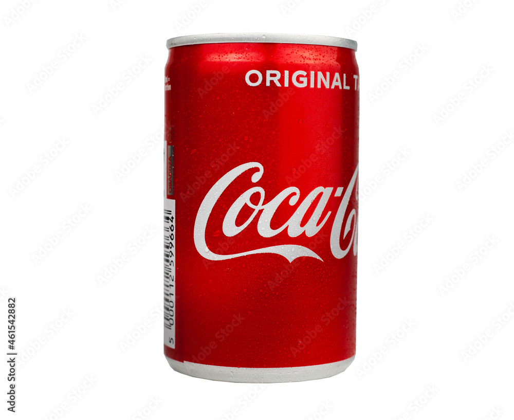 Small can of coca cola isolated on white background. Stock Photo ...