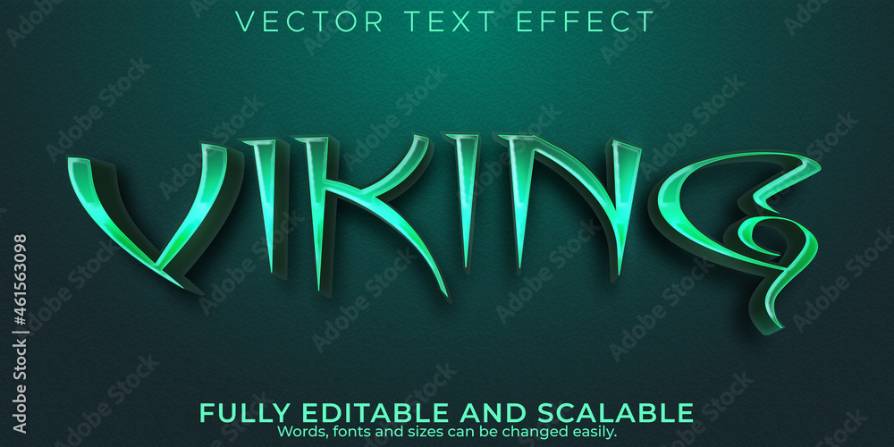 Viking text effect, editable vandal and scandinavian text style Stock ...