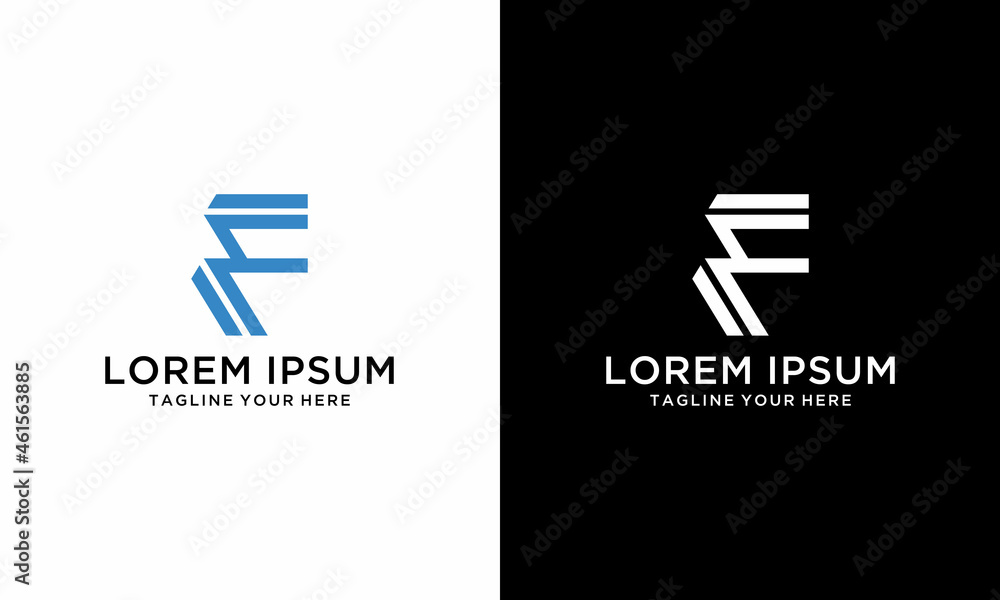 logo design concept with background. Initial based creative minimal ...