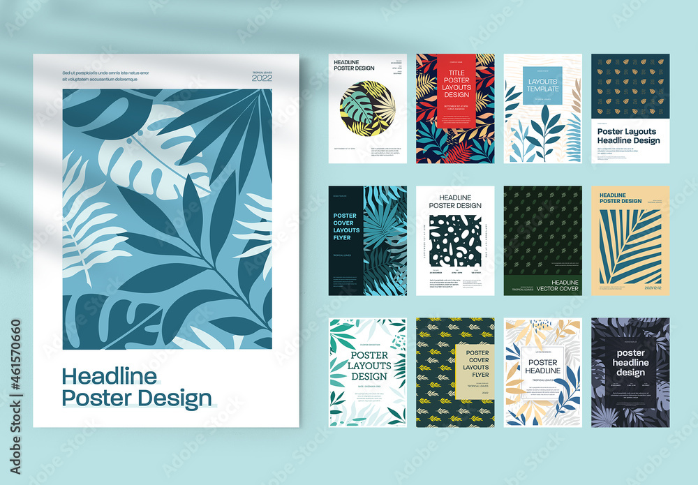 14 Tropical Posters Flyers and Covers Stock Template | Adobe Stock
