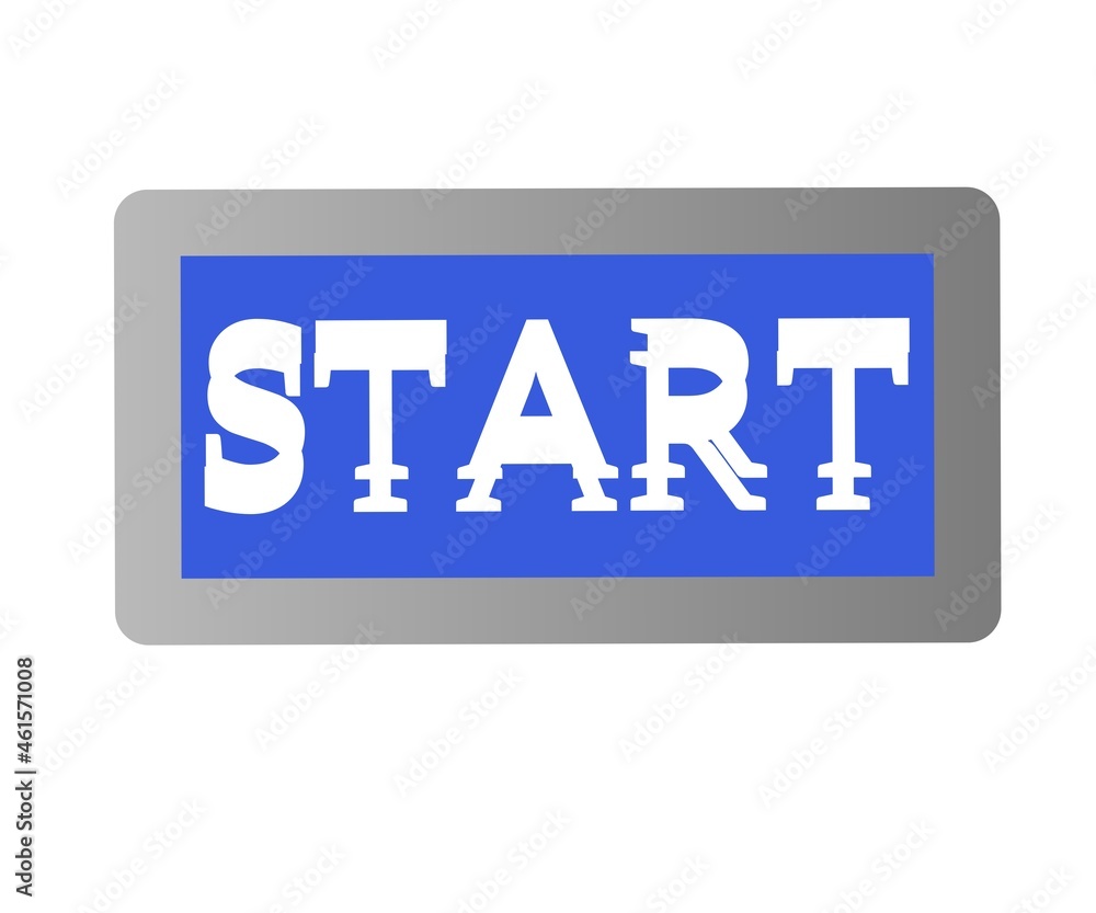 Start logo. start word vector. The word button starts with a modern ...