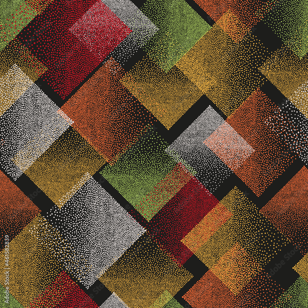 Seamless colorful squares pattern. Abstract vector hand drawn background. Stock Vector | Adobe Stock