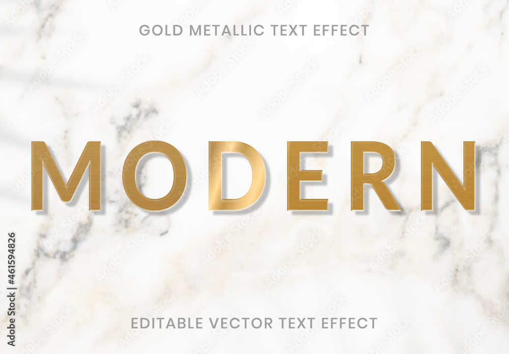 Gold Metallic Text Effect Editable Layout Stock Template | Adobe Stock