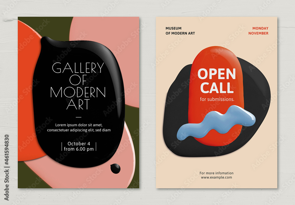 Modern Color Paint Poster Layout Stock Template | Adobe Stock