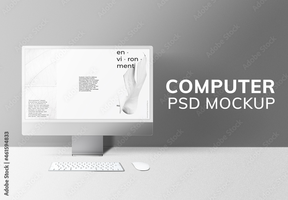 Computer Desktop Screen Mockup Stock Template | Adobe Stock