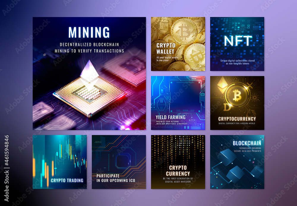 Cryptocurrency Open-Source Blockchain Layout Stock Template | Adobe Stock