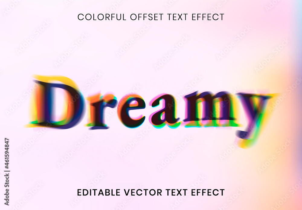 Editable Text Effect Layout with Colorful Offset Font Stock Template ...