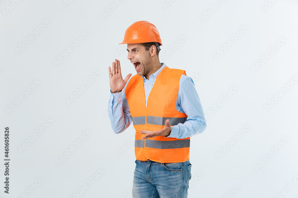 Portrait of confused male designer or architect, feels stressed, being ...