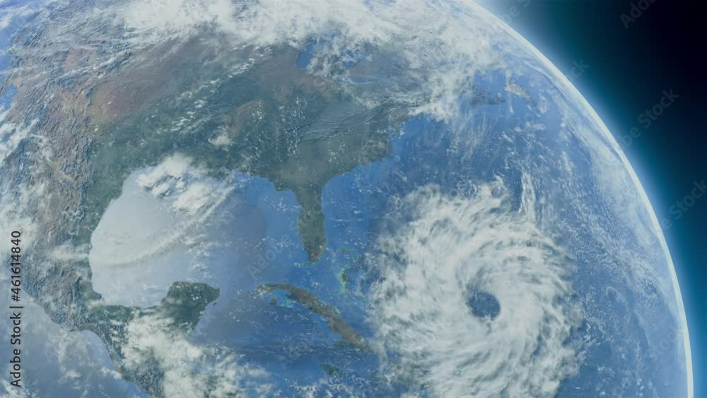 Vídeo do Stock: Orbital view of a hurricane formation and movement into ...