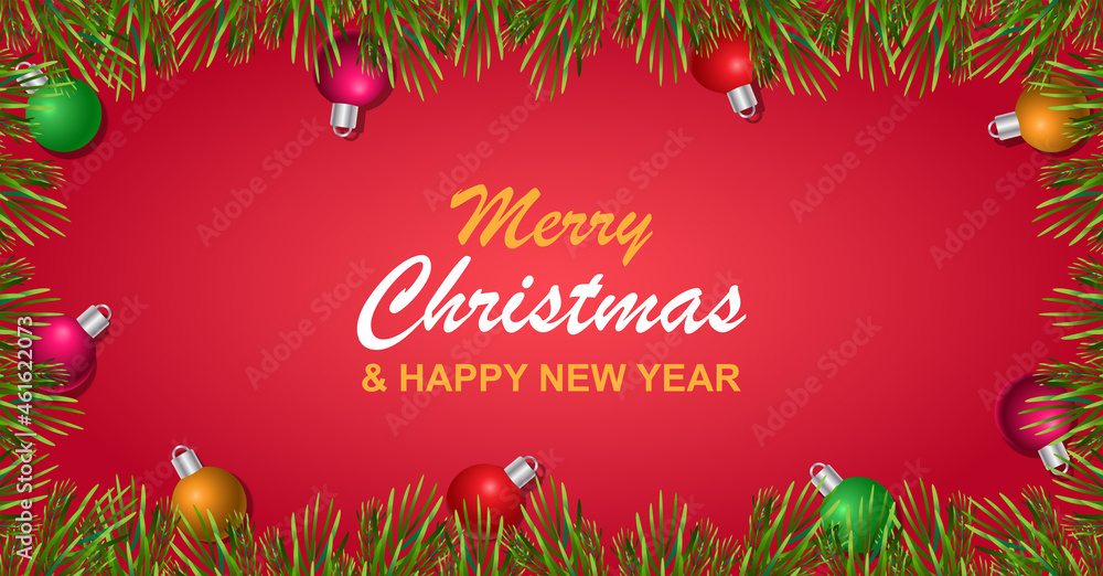 Merry christmas banner and facebook cover size. vector illustration ...