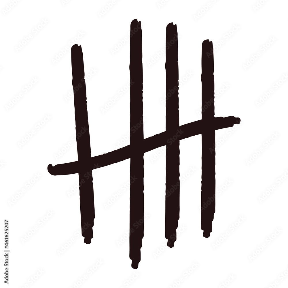 Tally marks lines or sticks hand drawn isolated on white background ...