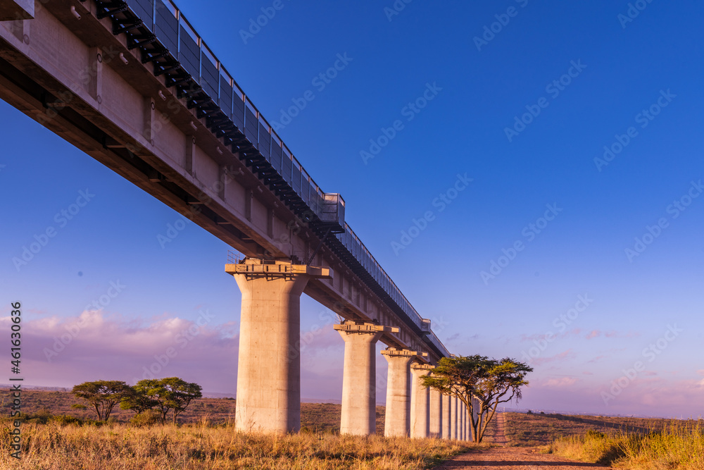 Standard Railway Gauge Bridge Pillars In Nairobi National Park Kenya ...