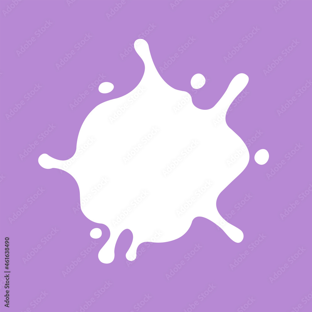 milk splash on purple for banner background, white milky splatter shape ...