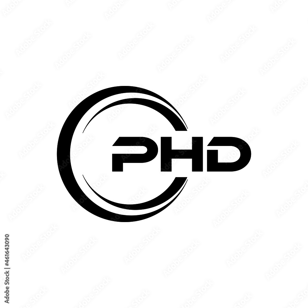 PHD letter logo design with white background in illustrator, vector ...