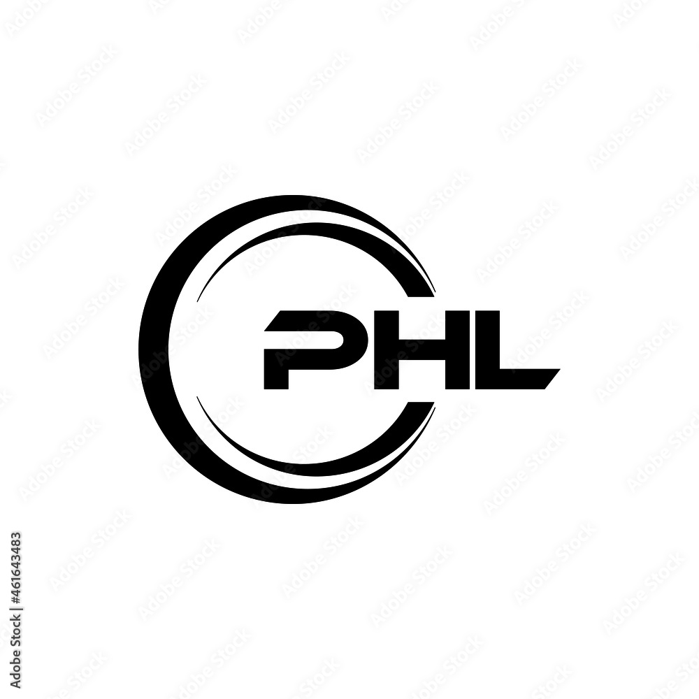 PHL letter logo design with white background in illustrator, vector ...