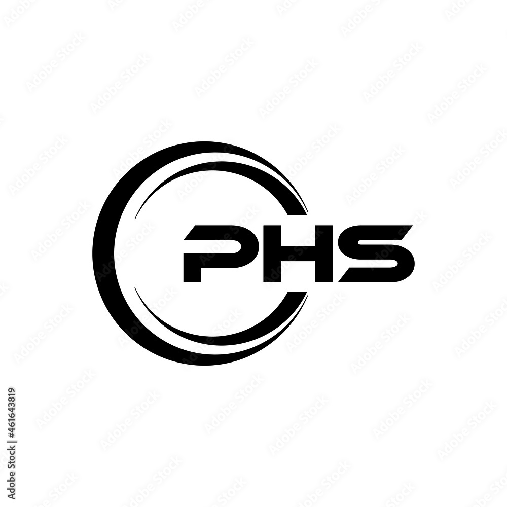 PHS letter logo design with white background in illustrator, vector ...