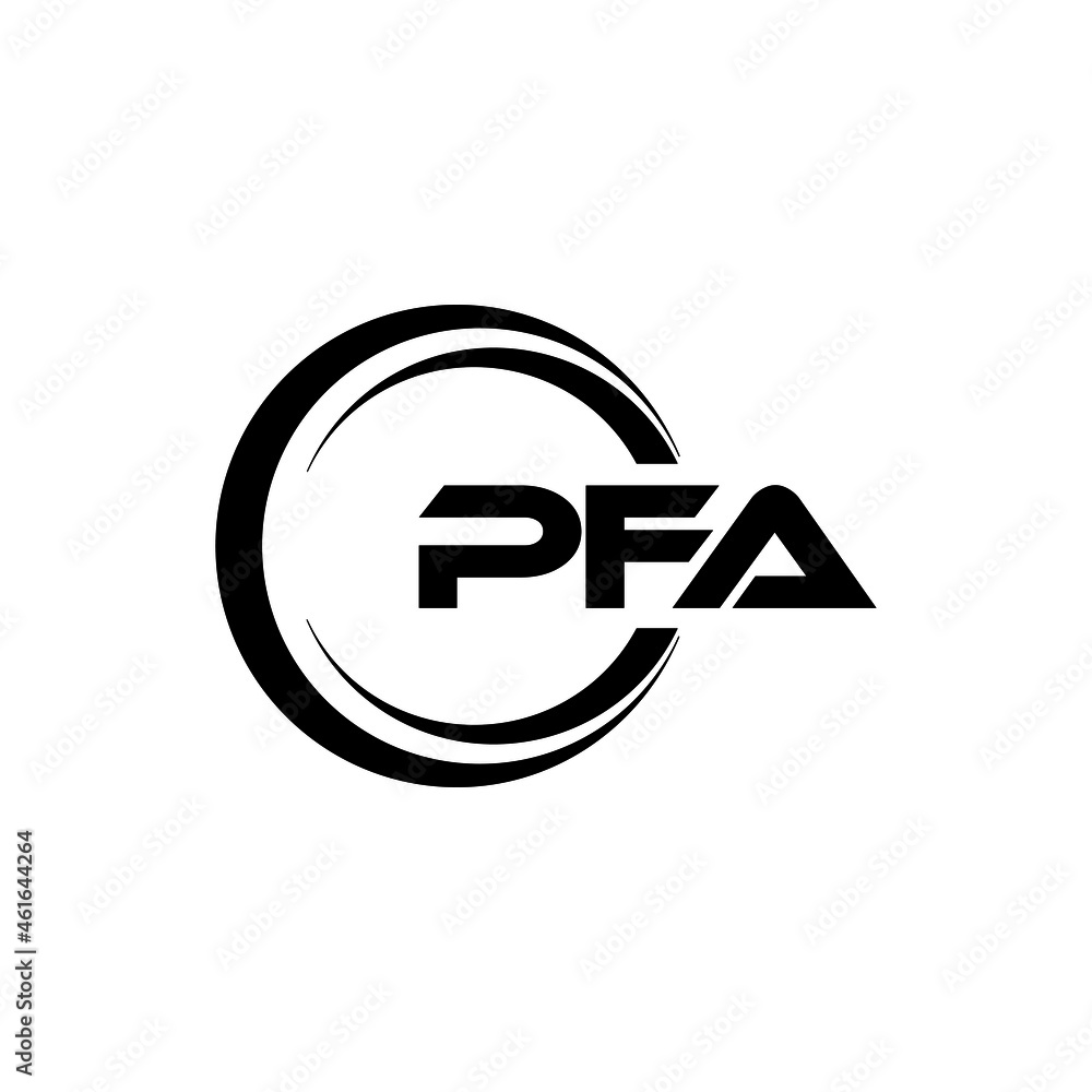 PFA letter logo design with white background in illustrator, vector ...