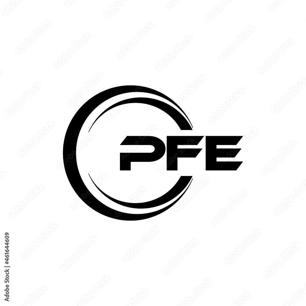 PFE letter logo design with white background in illustrator, vector ...