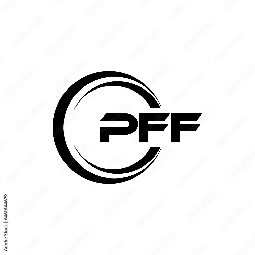 PFF letter logo design with white background in illustrator, vector ...