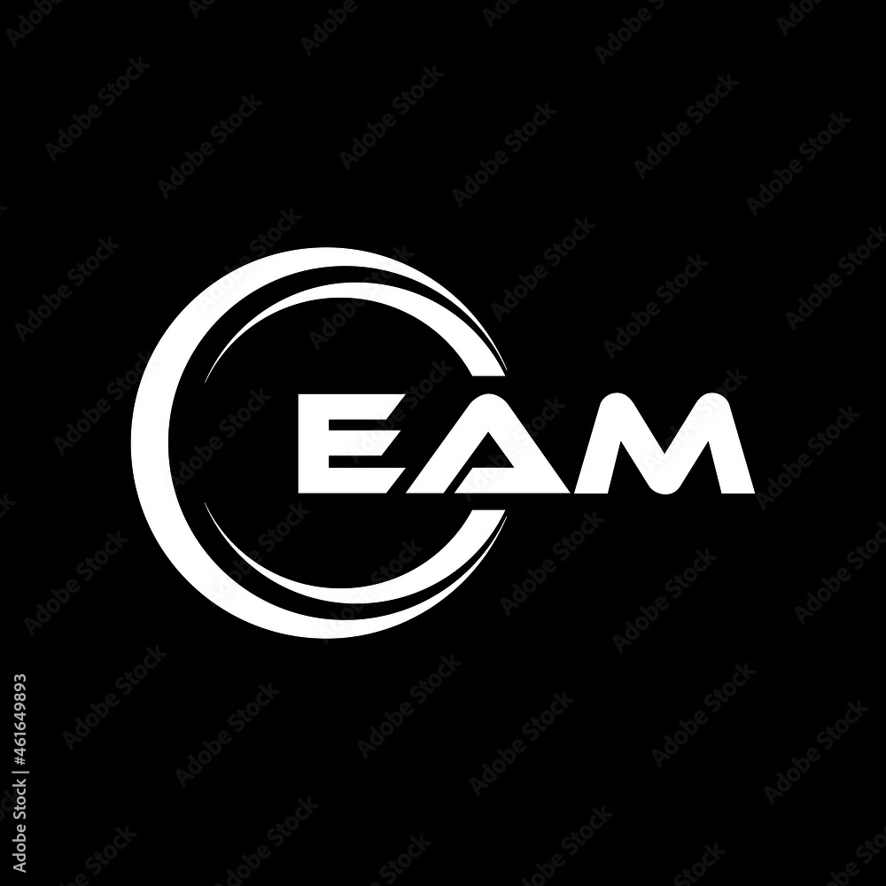 EAM letter logo design with black background in illustrator, vector ...