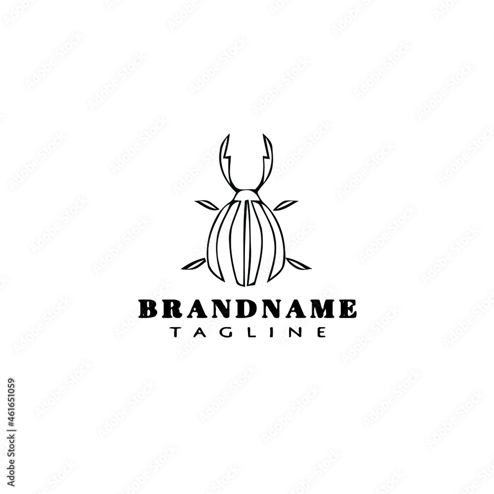bug logo cartoon icon design template black isolated vector Stock ...