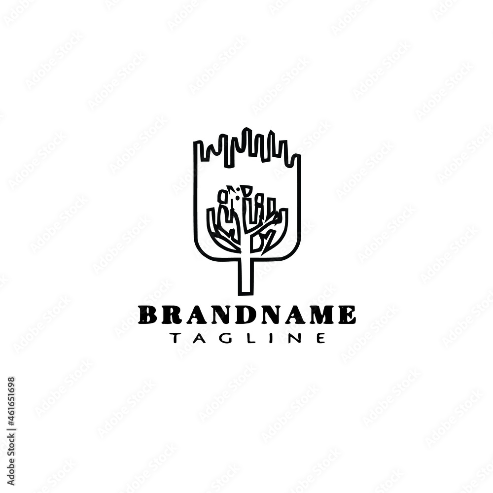 burning bush logo icon design template black isolated vector ...