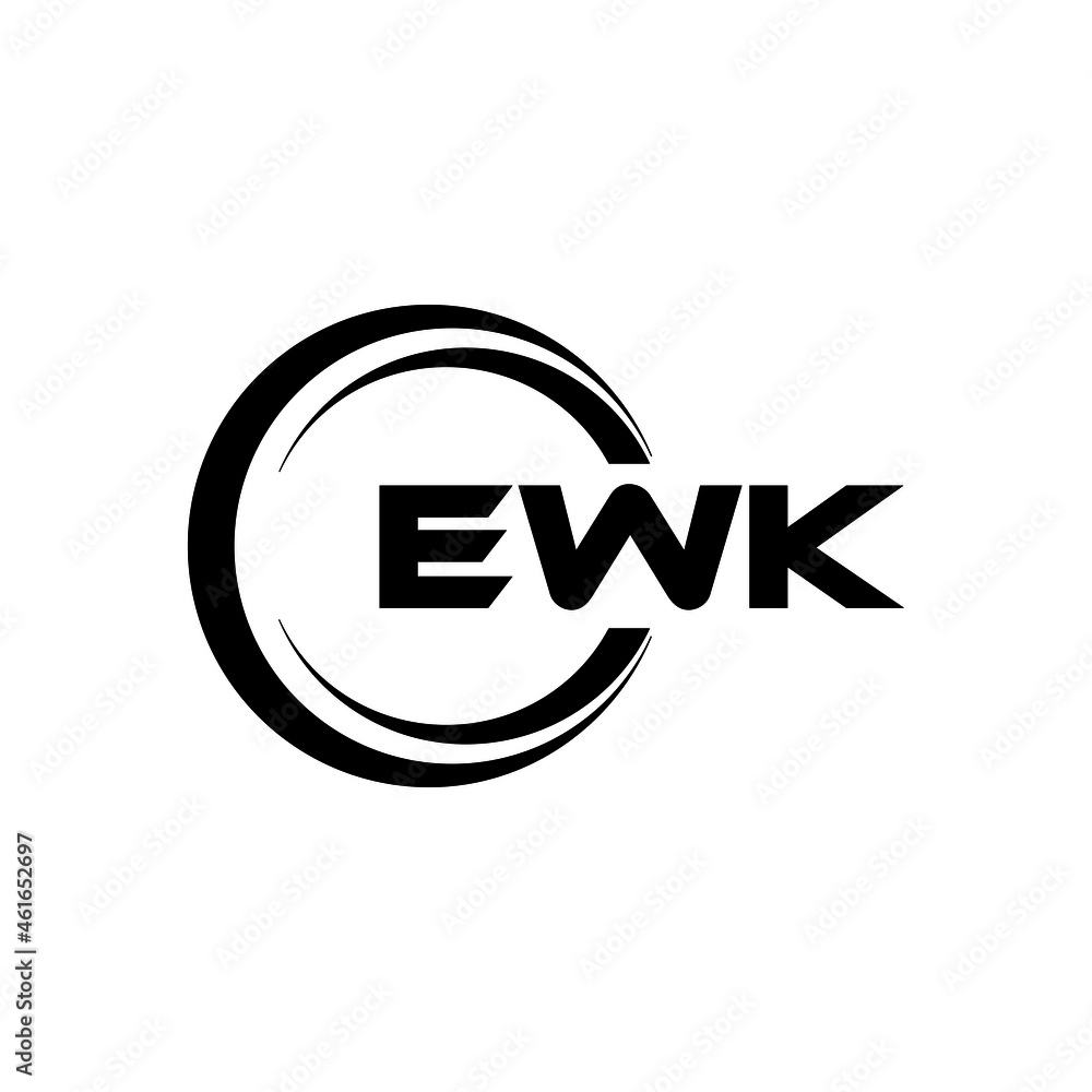 EWK letter logo design with white background in illustrator, vector ...