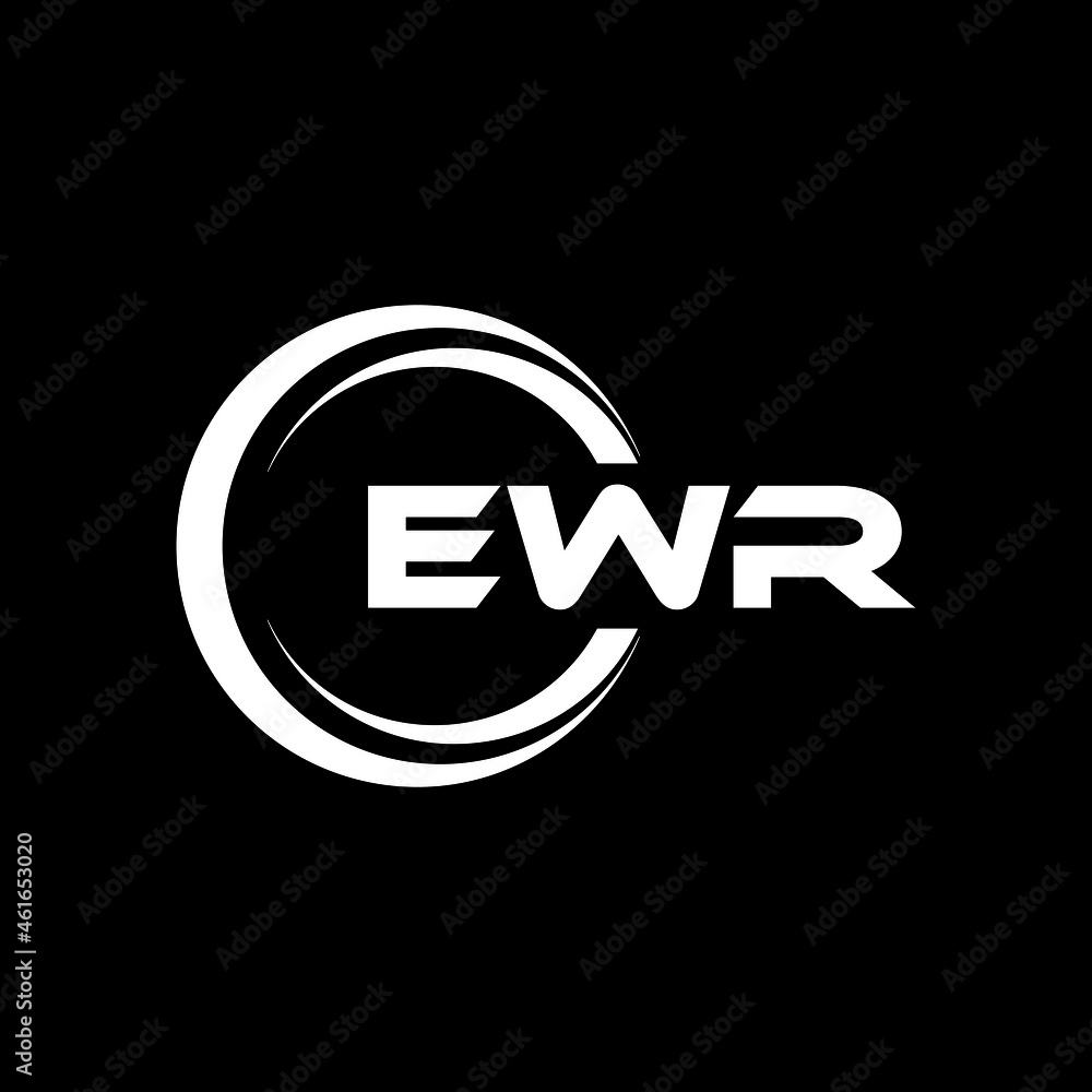 EWR letter logo design with black background in illustrator, vector ...