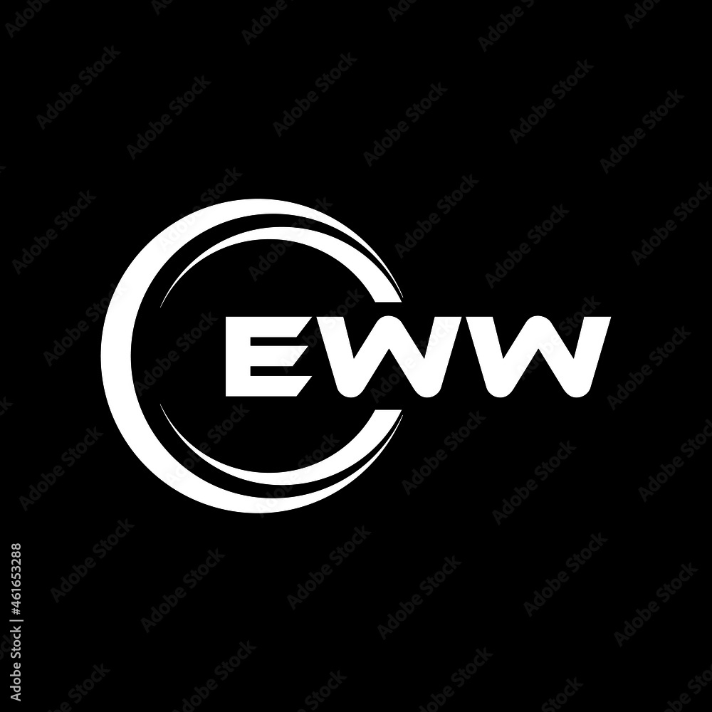 EWW letter logo design with black background in illustrator, vector ...