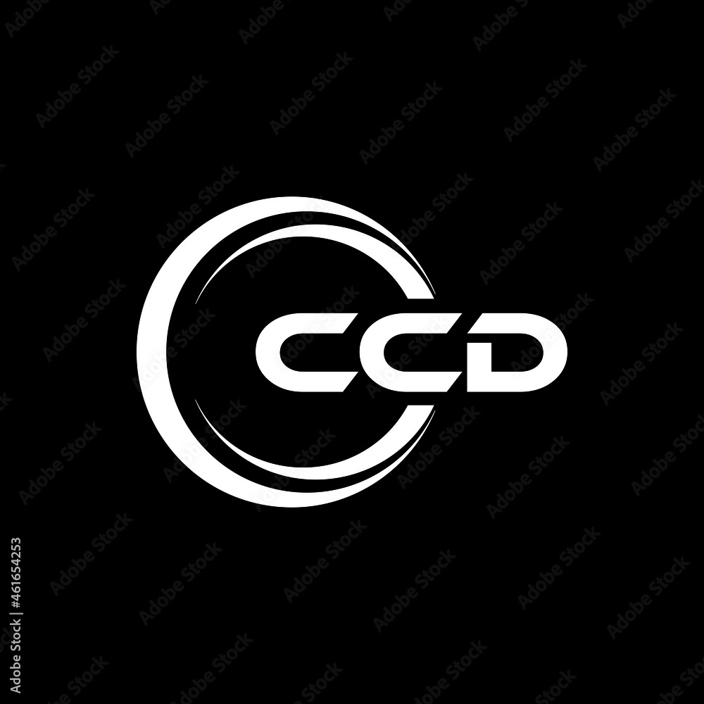 Vecteur Stock CCD letter logo design with black background in ...