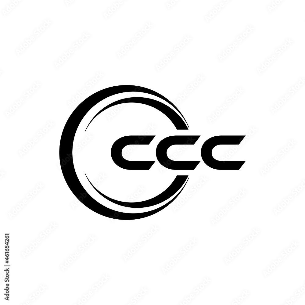 CCC letter logo design with white background in illustrator, vector ...
