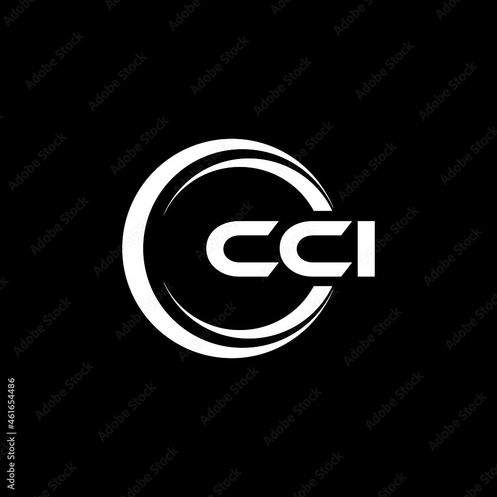 Vecteur Stock CCI letter logo design with black background in ...