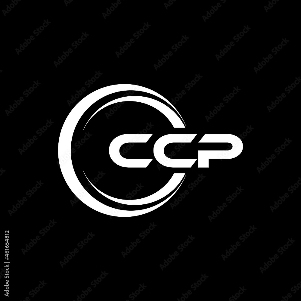 CCP letter logo design with black background in illustrator, vector ...