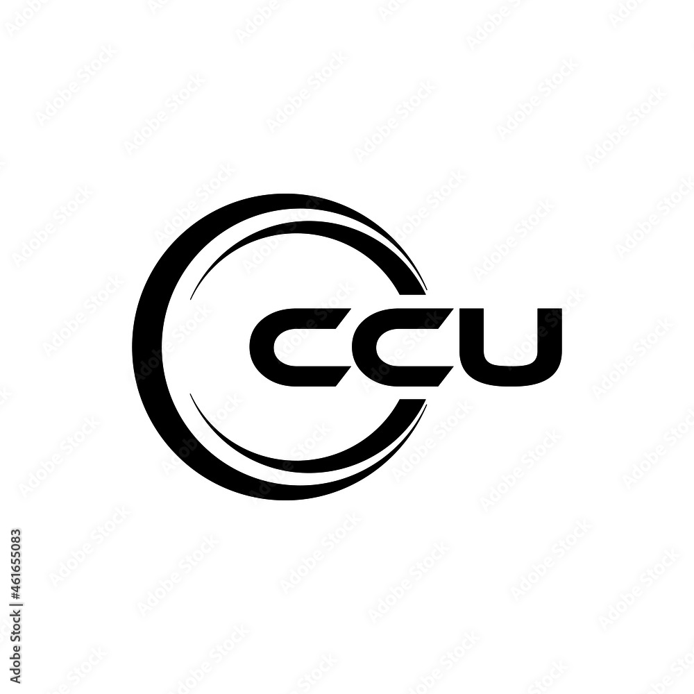 CCU letter logo design with white background in illustrator, vector ...