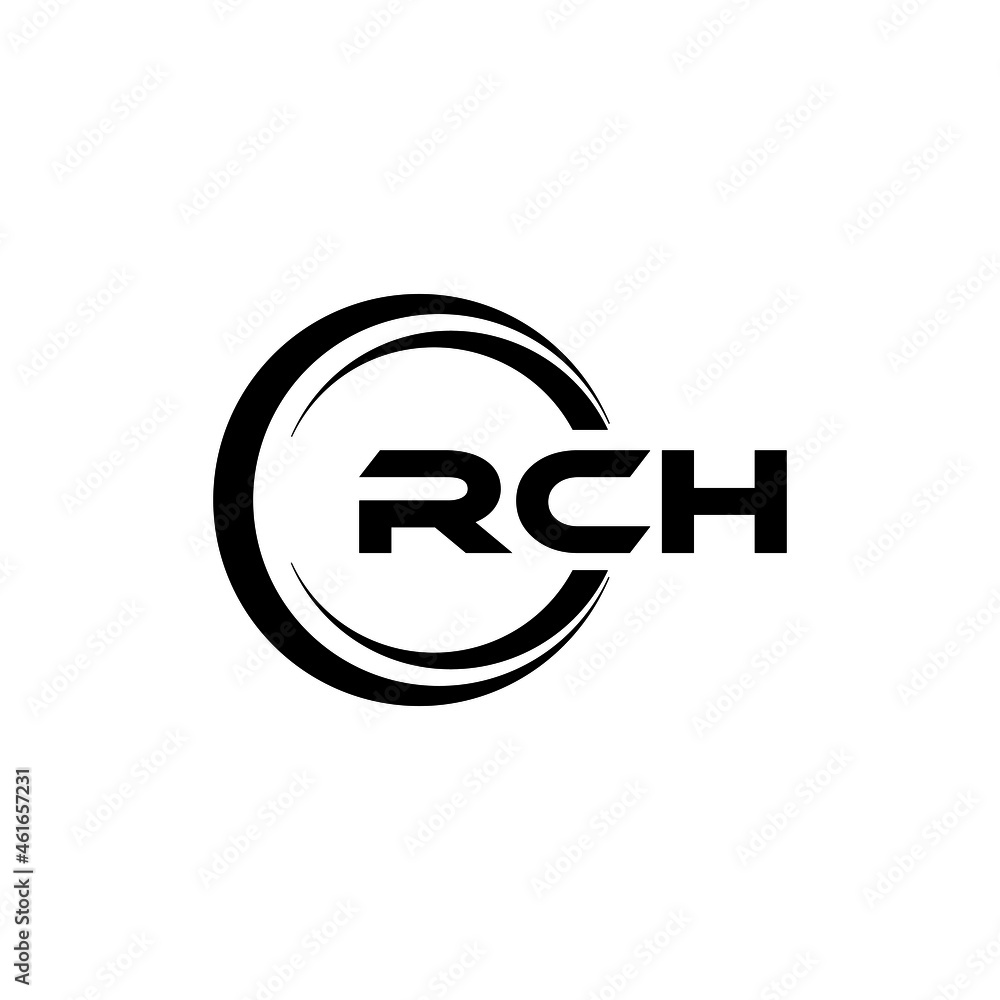 RCH letter logo design with white background in illustrator, vector ...