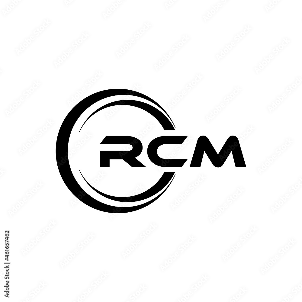 RCM letter logo design with white background in illustrator, vector ...