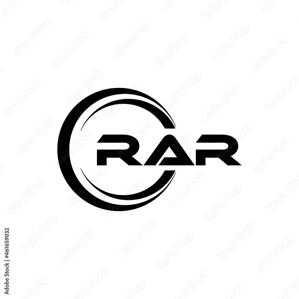 Vecteur Stock RAR letter logo design with white background in ...