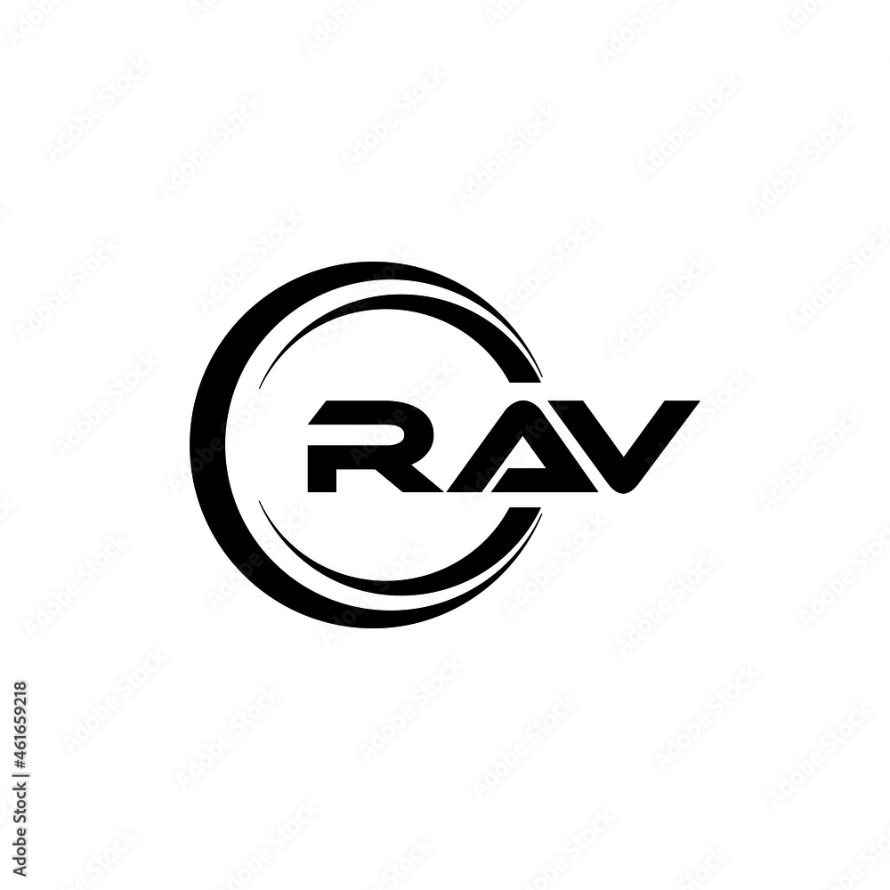 RAV letter logo design with white background in illustrator, vector ...