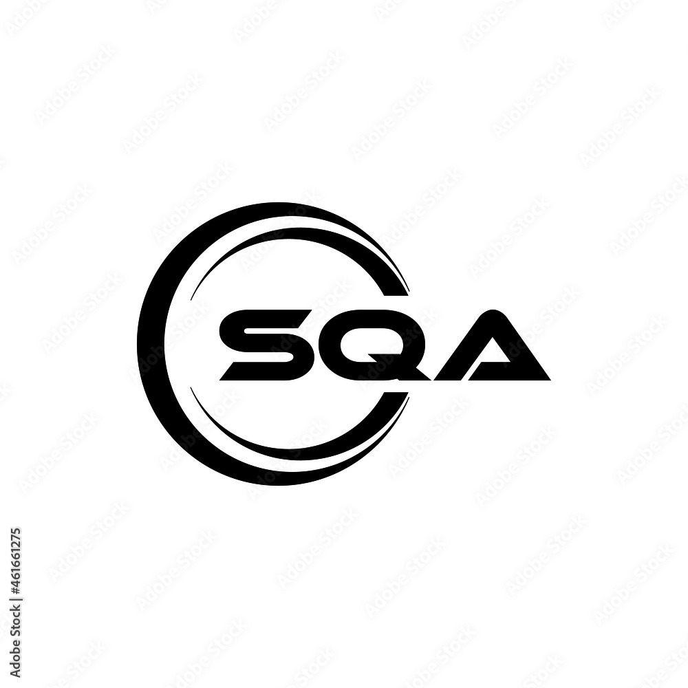 Vetor do Stock: SQA letter logo design with white background in ...