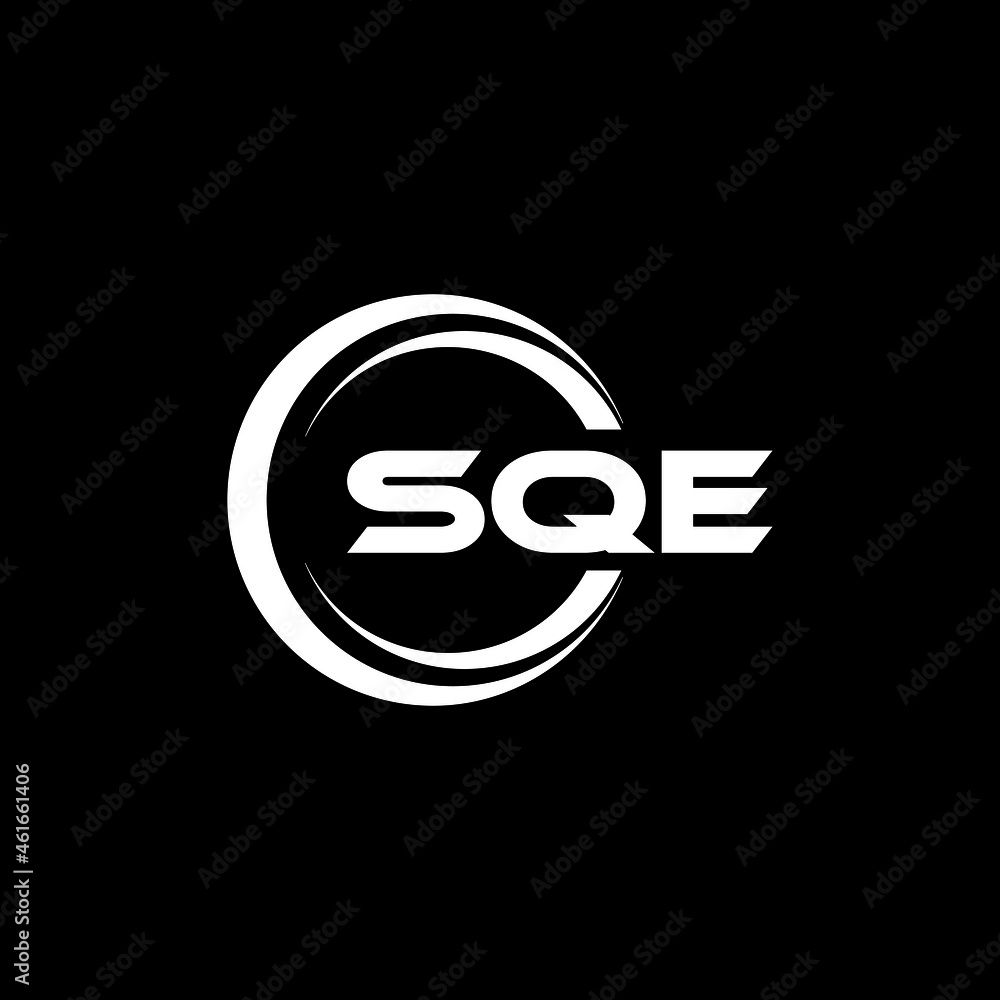 SQE letter logo design with black background in illustrator, vector ...