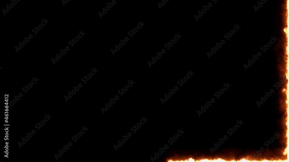 Fire Visual fx Frame Background Clip/ 4k animation of a realistic fire ...