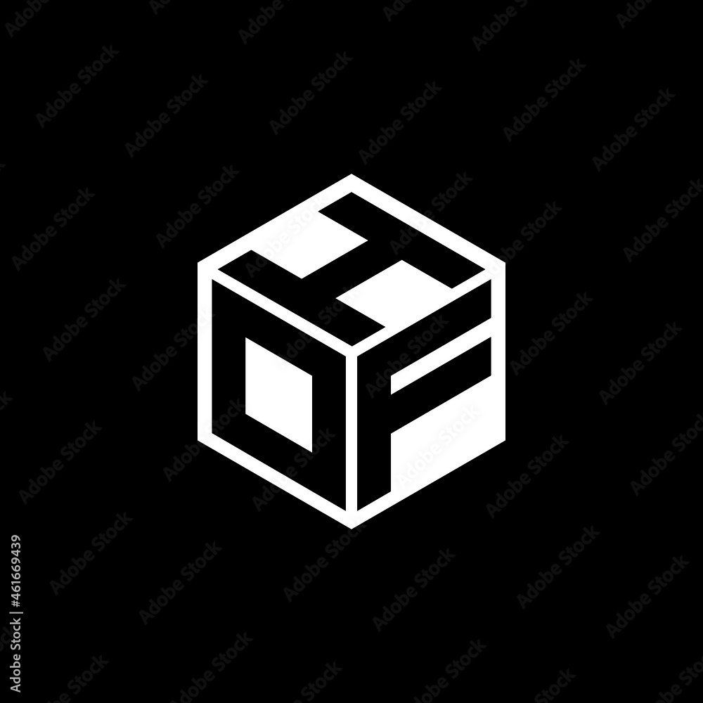 Vecteur Stock DFH letter logo design with black background in ...
