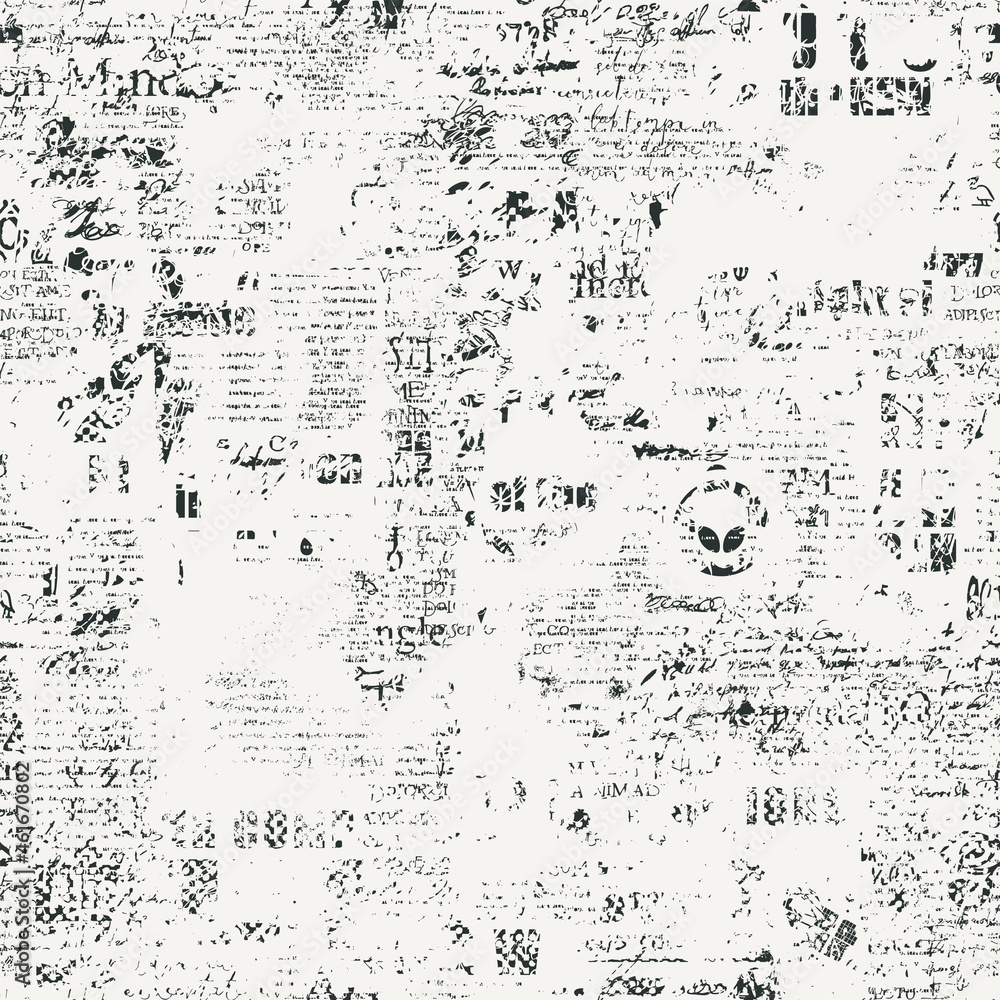 Abstract seamless pattern with fragments of handwritten scribbles and ...