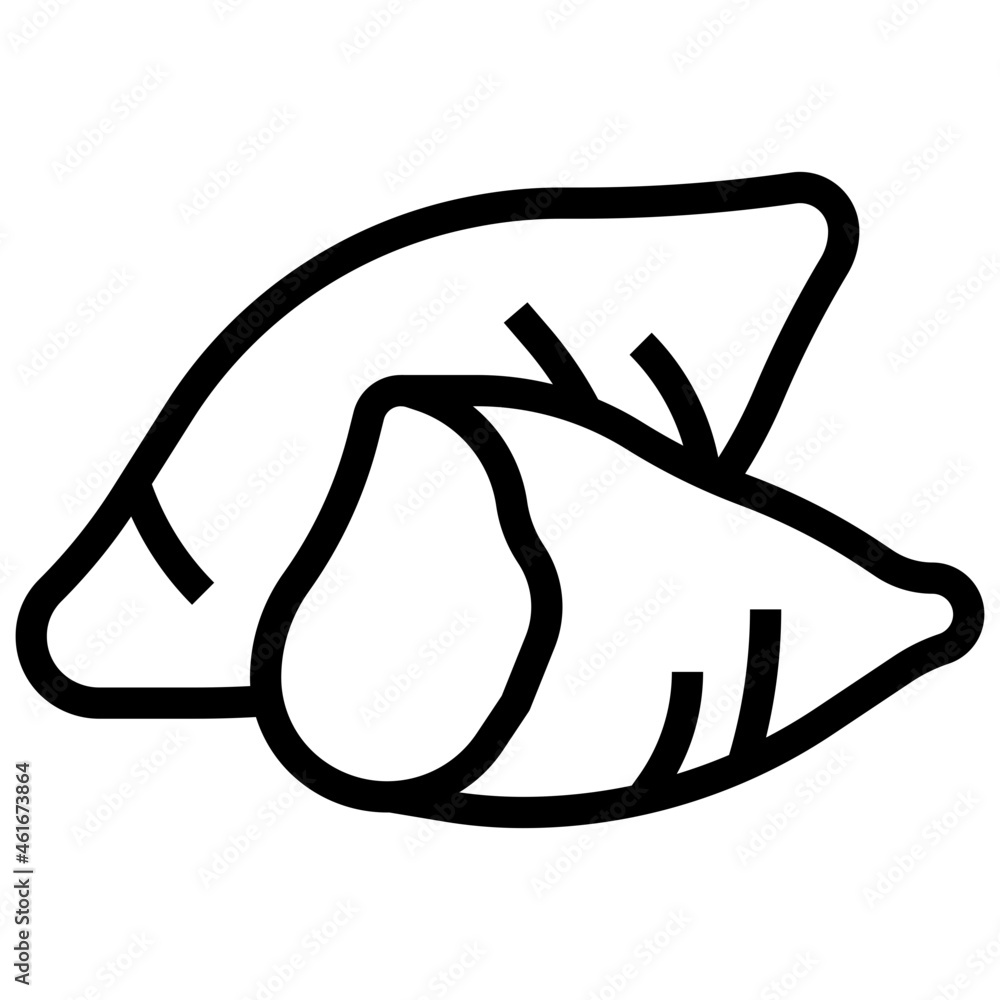 sweet potato outline icon Stock Vector | Adobe Stock