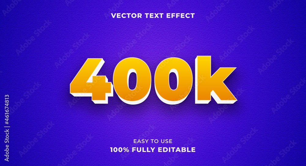 New 3D 400K Editable Vector Text Effect Stock Vector | Adobe Stock