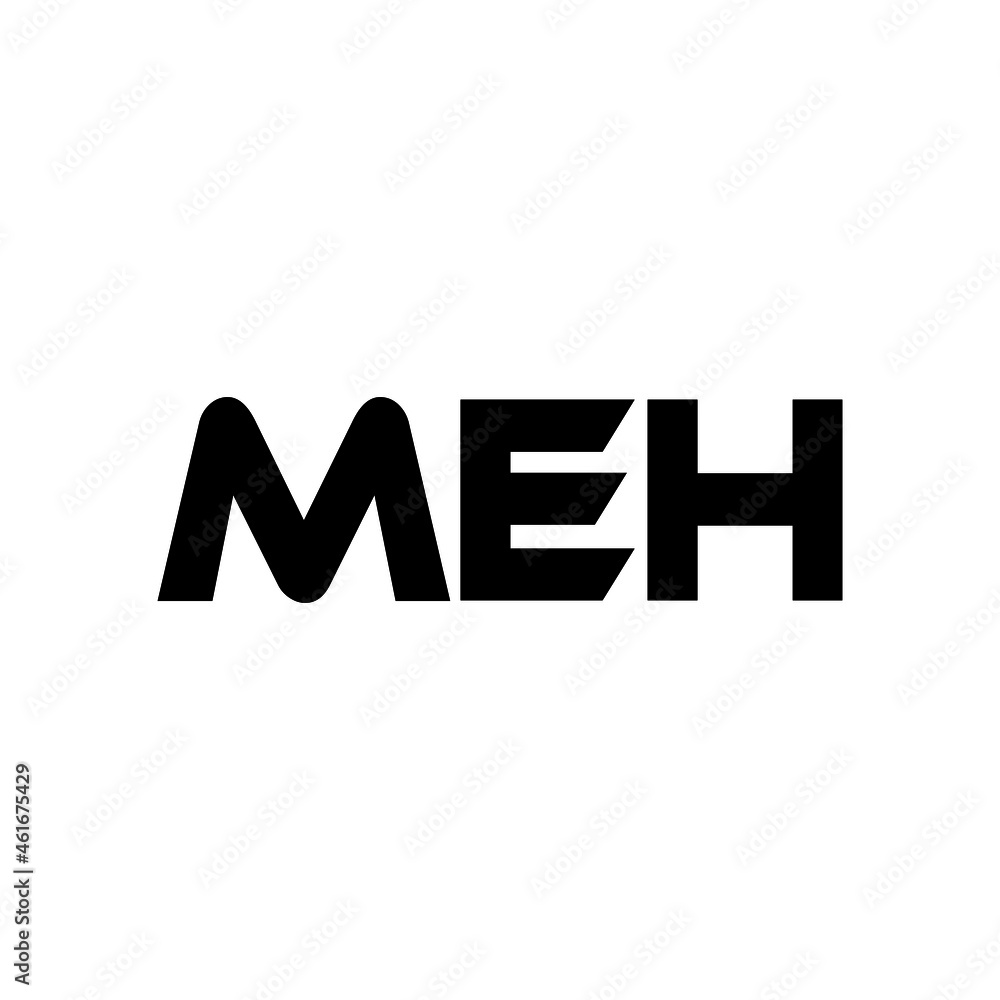 MEH letter logo design with white background in illustrator, vector ...