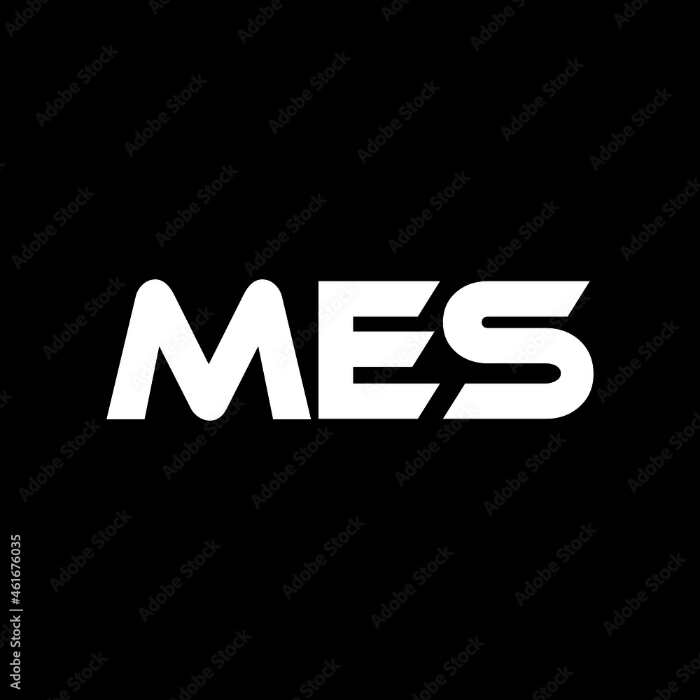 MES letter logo design with black background in illustrator, vector ...