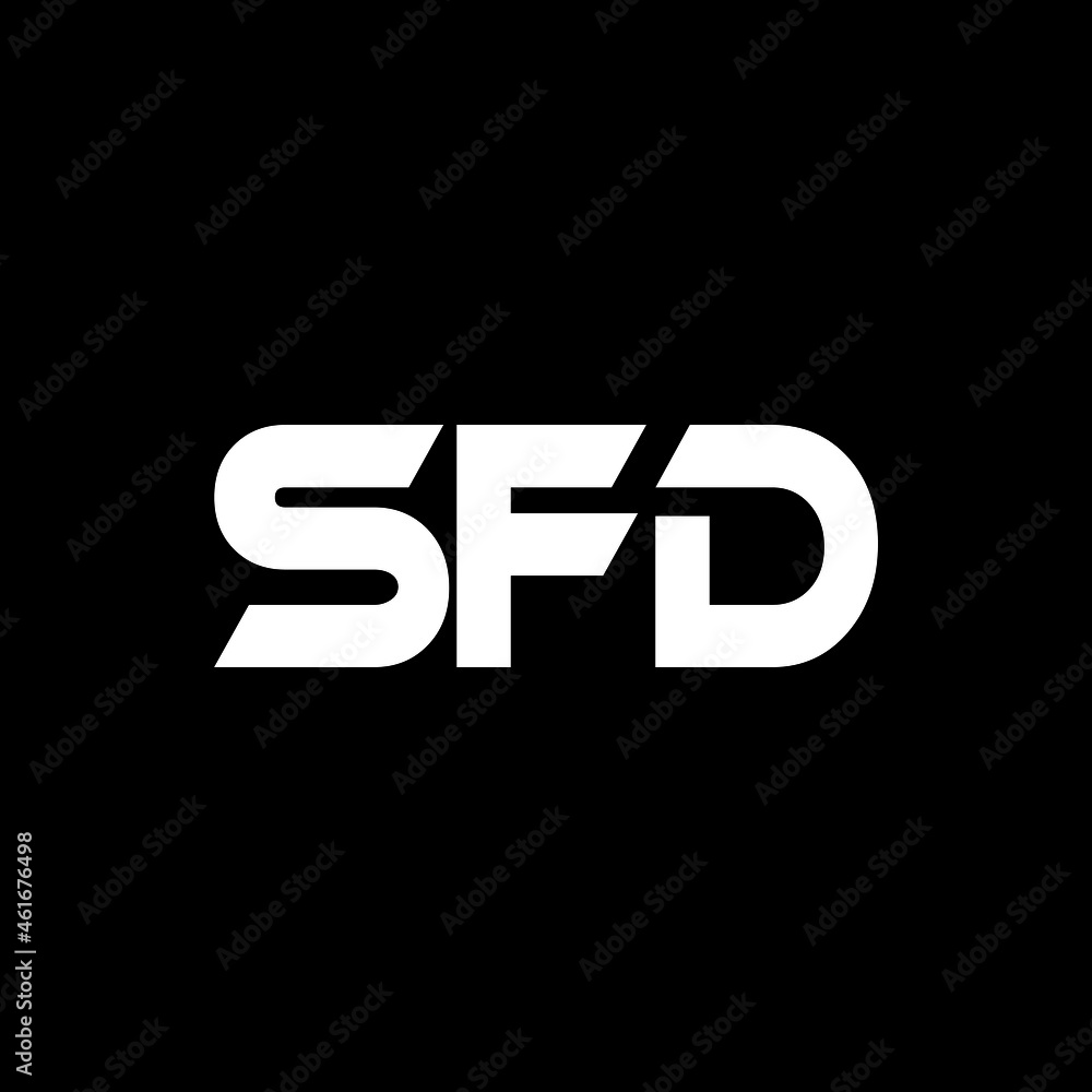 SFD letter logo design with black background in illustrator, vector ...